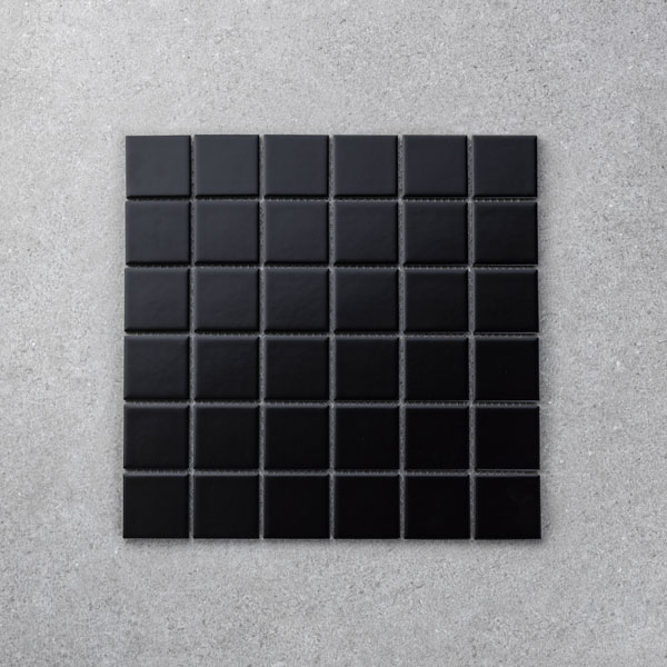 Quadra 5x5 Matte Black - Fika Mosaicos